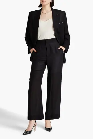Victoria Beckham Crepe Straight-leg Pants - Black
