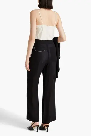 Victoria Beckham Crepe Straight-leg Pants - Black