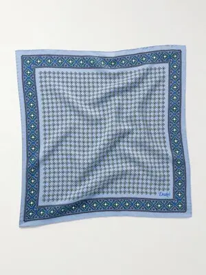 DRAKE'S Printed Silk Pocket Square
