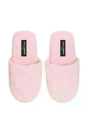 Dolce & Gabbana Logo-embroidered Slippers - Pink