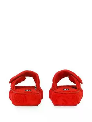 Dolce & Gabbana Logo Embroidered Slippers - Red