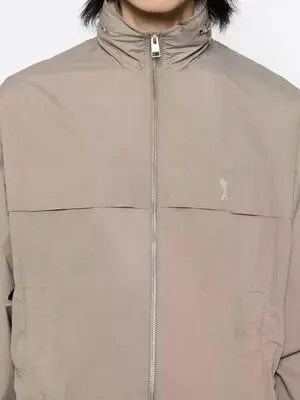Ami Logo-print Windbreaker - Brown