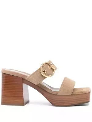 GIANVITO ROSSI 90mm Suede Sandals - Brown