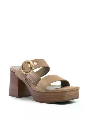 GIANVITO ROSSI 90mm Suede Sandals - Brown