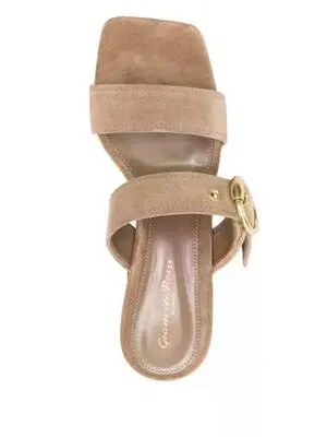 GIANVITO ROSSI 90mm Suede Sandals - Brown
