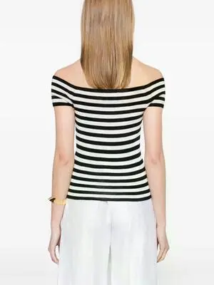 Eric Bompard Striped Bardot Top