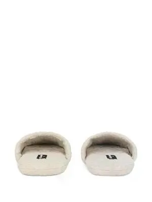 Dolce & Gabbana Logo-embroidered Slippers - Neutrals