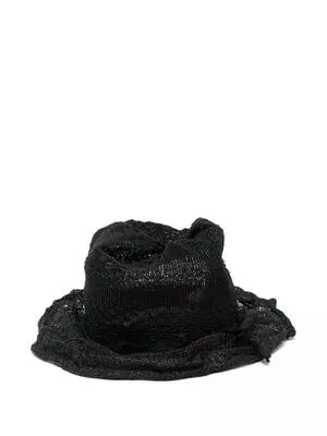 Yohji Yamamoto Interwoven Fedora Hat - Black