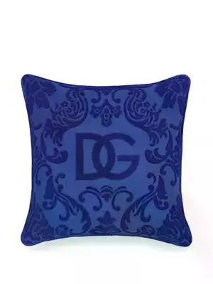 Dolce & Gabbana Logo-embroidered Cushion - Blue