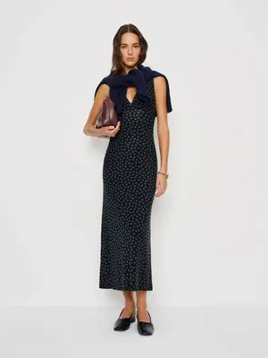 REFORMATION Brayden Knit Midi Dress - Black