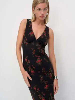 REFORMATION Brayden Knit Midi Dress - Black