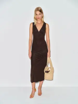 REFORMATION Reformation Brayden Knit Midi Dress Brown