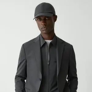 Theory Baseball Cap In Motion Wool - Charcoal Melange