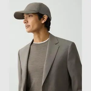 Theory Motion Wool Baseball Cap Walnut Melange
