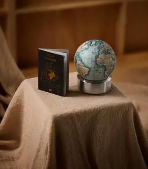 BELLERBY & CO GLOBEMAKERS Titanium Prussian Blue Pocket Globe