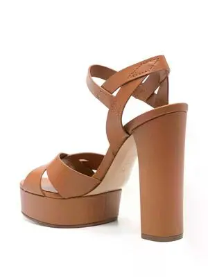 Casadei 130mm Leather Platform Sandals