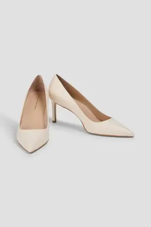 STUART WEITZMAN Leigh 75 Leather Pumps - Ecru