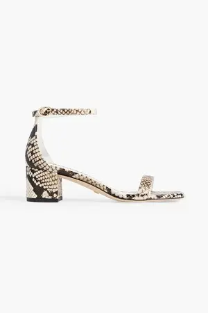 STUART WEITZMAN Simple Curve Snake-effect Leather Sandals