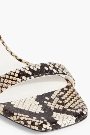 STUART WEITZMAN Simple Curve Snake-effect Leather Sandals