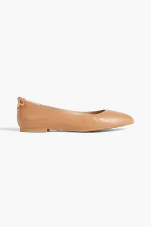 STUART WEITZMAN Bow-detailed Leather Ballet Flats