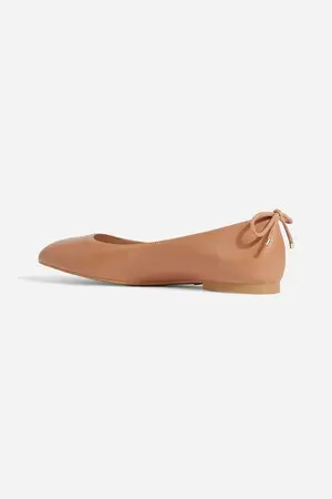 STUART WEITZMAN Bow-detailed Leather Ballet Flats