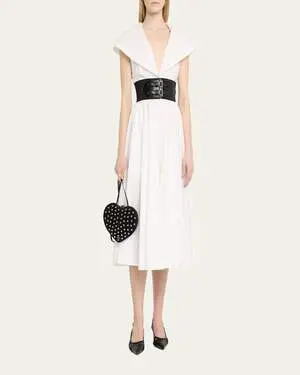 Alaïa Le Coeur Studded Goatskin Crossbody Bag - Noir