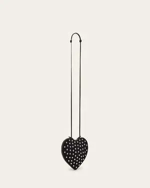 Alaïa Le Coeur Studded Goatskin Crossbody Bag - Noir
