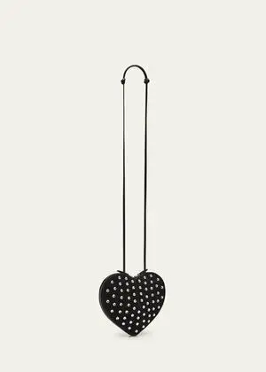 Alaïa Le Coeur Studded Goatskin Crossbody Bag - Noir