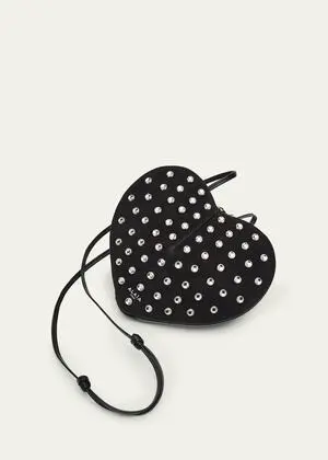 Alaïa Le Coeur Studded Goatskin Crossbody Bag - Noir