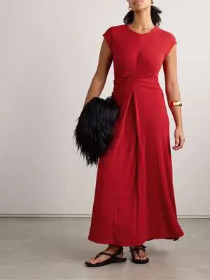 Proenza Schouler White Label Gathered Ribbed-knit Maxi Dress