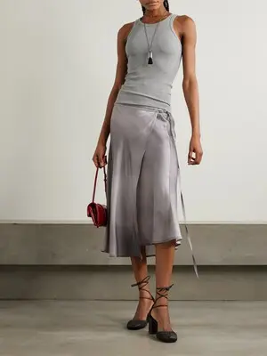 Eterne Ribbed Stretch-jersey Tank - Gray