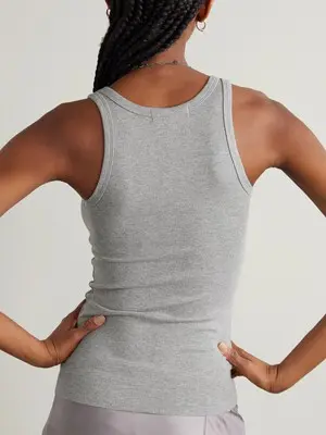 Eterne Ribbed Stretch-jersey Tank - Gray