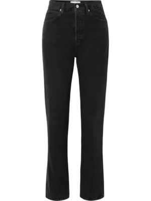 FRAME The Vertical High-rise Bootcut Jeans - Black