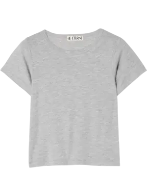 Eterne Baby Tee Cropped Cotton And Modal-blend Jersey T-shirt - Gray