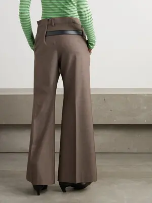 Acne Studios Belted Wool Wide-leg Pants - Brown