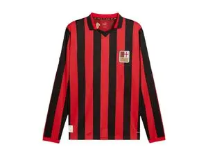 PUMA AC Milan 125th Anniversary Authentic Long Sleeve Jersey - Black/red