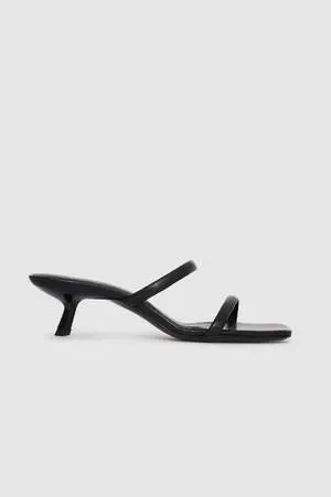 ANINE BING Hilda Leather Mule Sandals - Black