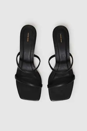 ANINE BING Hilda Leather Mule Sandals - Black