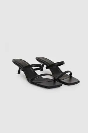 ANINE BING Hilda Leather Mule Sandals - Black