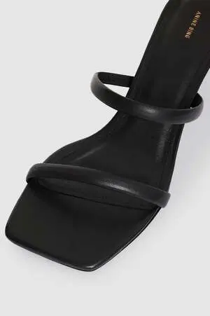 ANINE BING Hilda Leather Mule Sandals - Black
