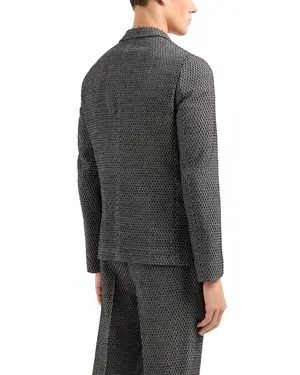 Emporio Armani Regular Fit Knit Pattern Single Breasted Blazer