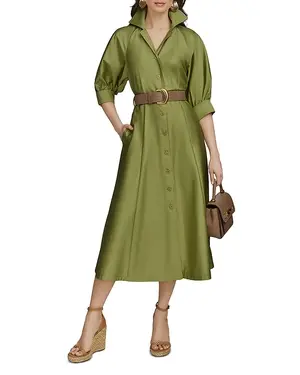 Donna Karan New York Belted A-line Midi Dress
