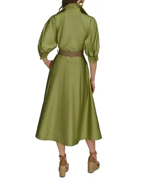 Donna Karan New York Belted A-line Midi Dress