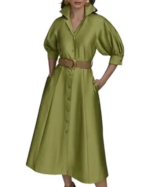 Donna Karan New York Belted A-line Midi Dress