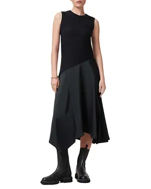 ALLSAINTS Pia Satin Midi Dress