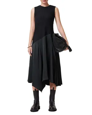 ALLSAINTS Pia Satin Midi Dress