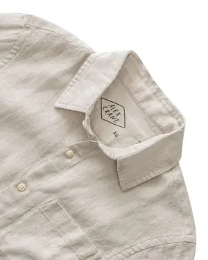 ALEX CRANE Ola Linen Knit Regular Fit Button Down Shirt - Bone