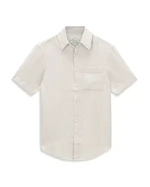 ALEX CRANE Ola Linen Knit Regular Fit Button Down Shirt - Bone