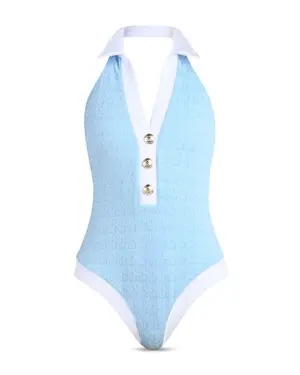 L'Agence Natalya Collared One Piece - Powder Blue