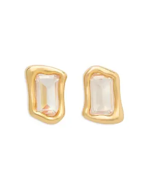 Kate Spade New York Molten Glass Stud Earrings - Clear/gold